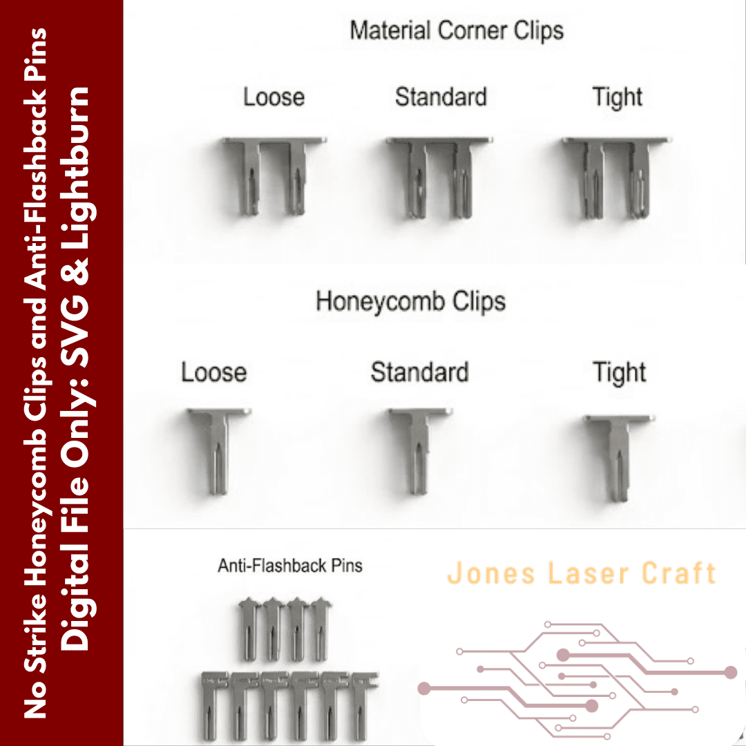 No Strike Honeycomb Clips and Anti-Flashback Pins SVG – Jones Laser Craft