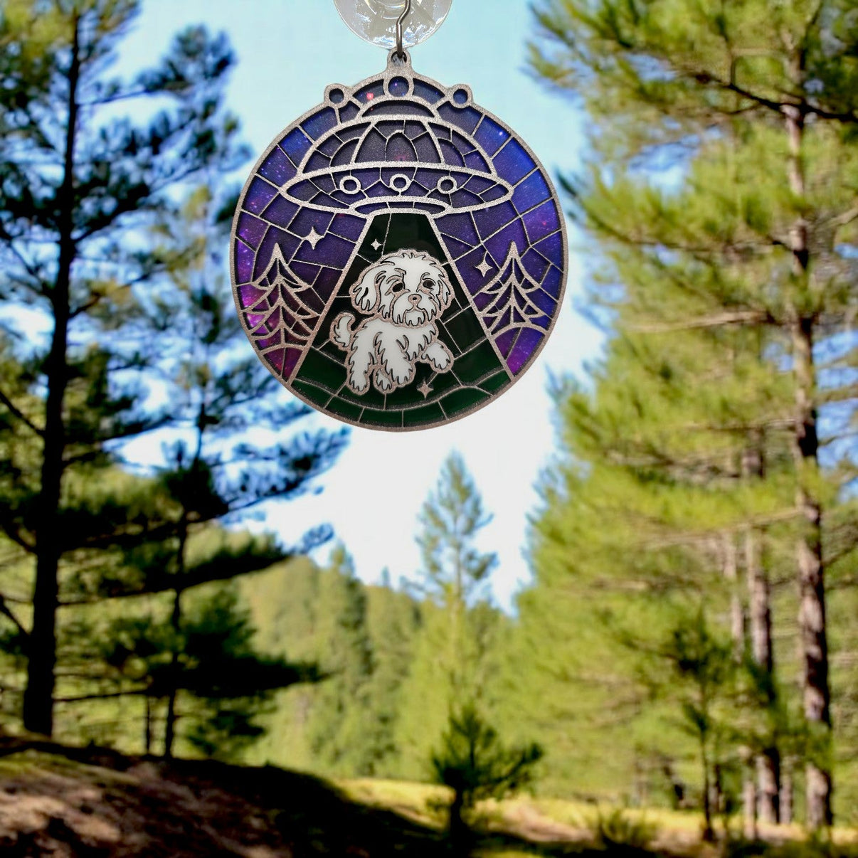 Stained Glass Spaceship Suncatcher | Jones Laser Craft SVG File